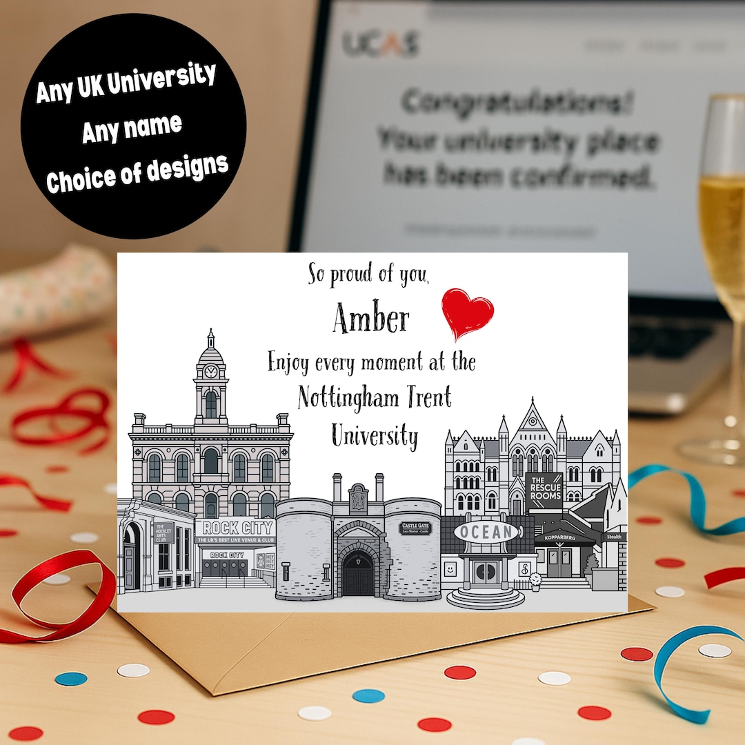 Nottingham Trent University Congratulations Card, Any UK Uni Available ...