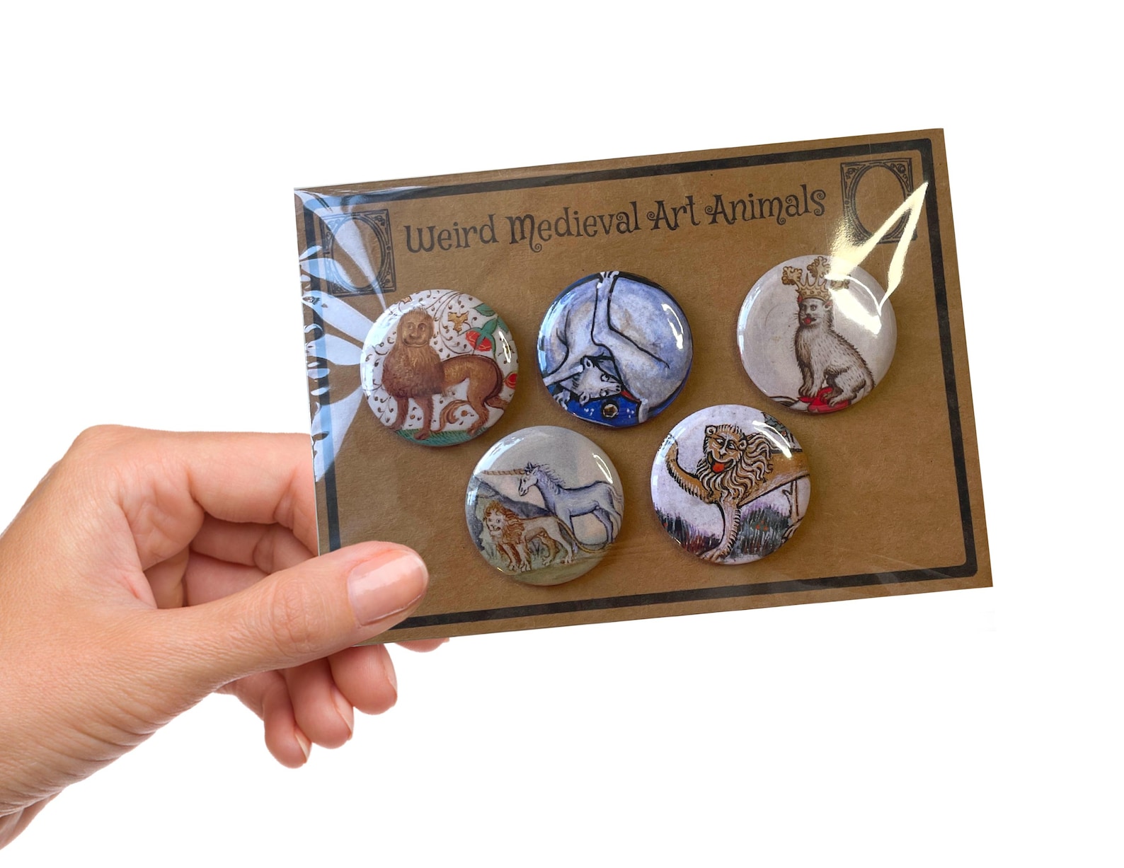 Medieval Art Weird Animals Pin Badges - Etsy