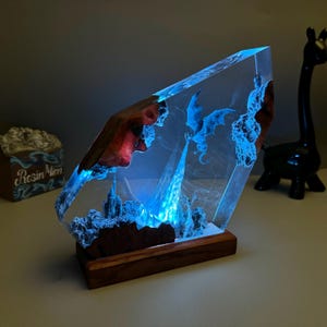 Dragon Resin Night Light, Dragon Art, Dragon Statue, Fire Dragon and ...