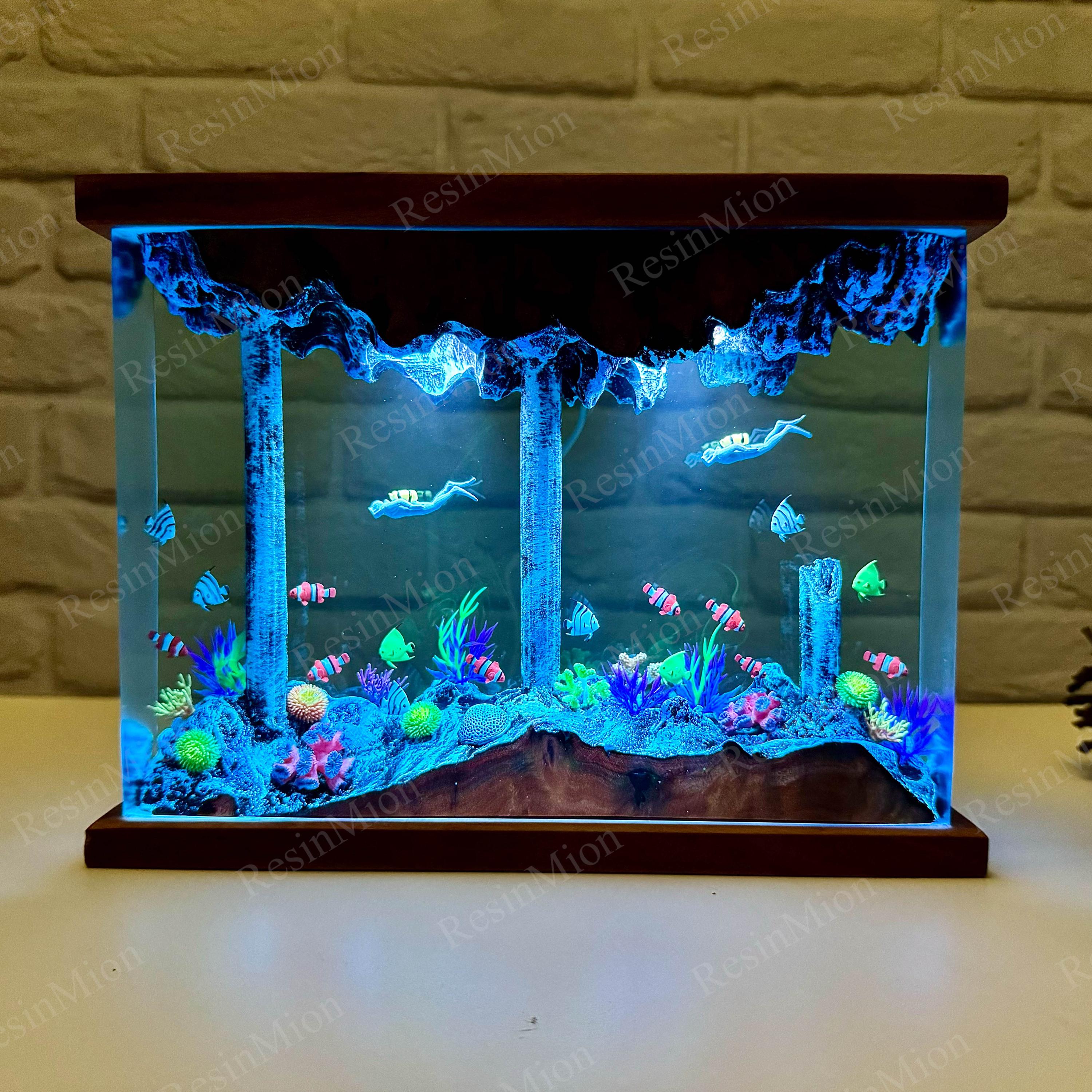 Sea Creatures , Wood Resin , Epoxy Resin Ocean Lamp-ocean Resin Art ...