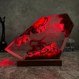Customer Valentine's Gift, Handmade Resin Lamp, Diorama Resin Epoxy ...