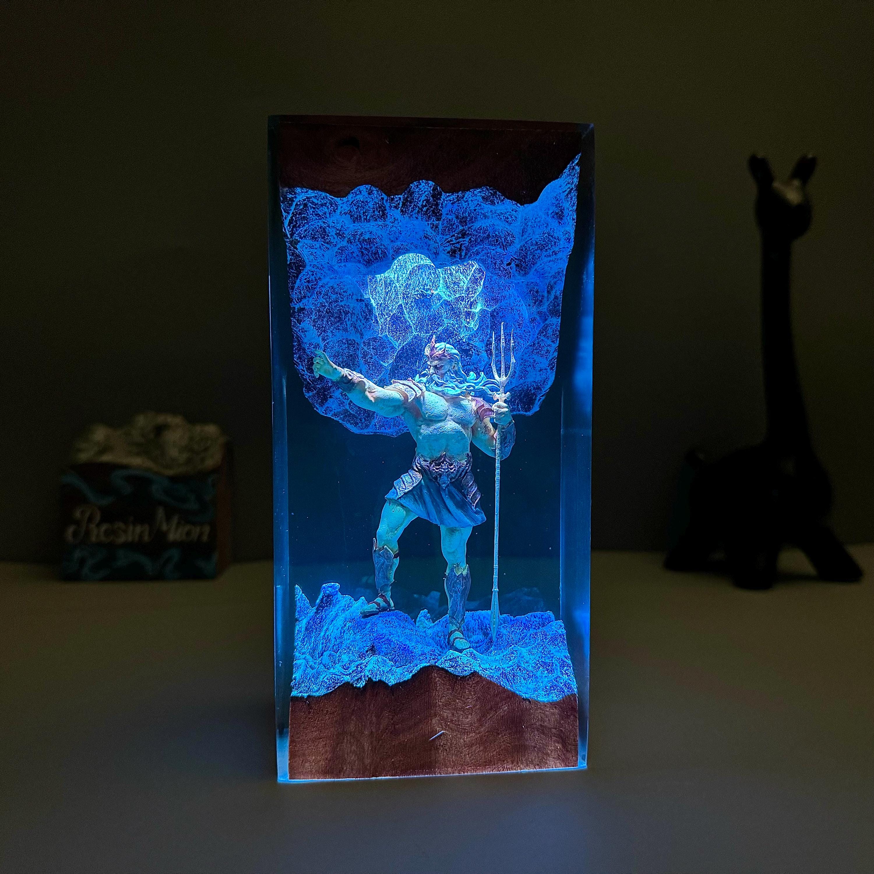 Poseidon Resin Lamp, Ancient Greek Mythology, God of the Sea, Easter ...