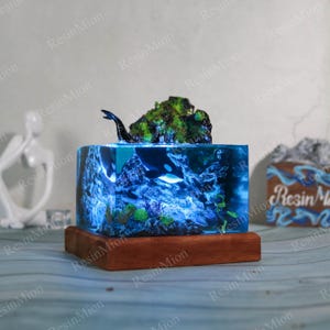 Orca Whale and Diver Resin Lamp, Killer Whale Night Light,epoxy Resin Table Lamp,home Decoration ...