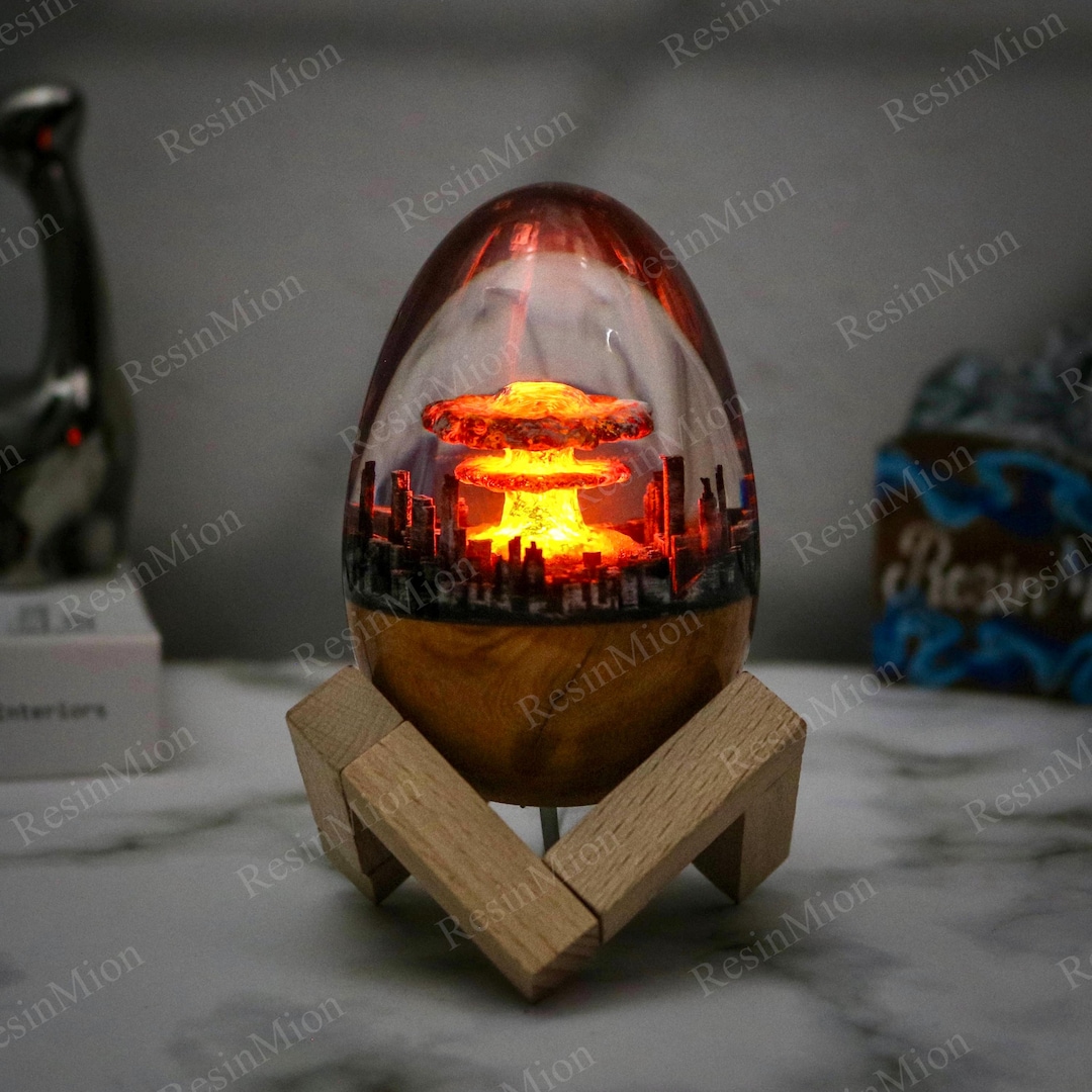 Resin Diorama, Atomic Bomb Resin Night Light,explosion Resin Diorama ...