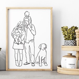 Family Line Art, Minimalist Illustration, Family Portrait, Printable ...