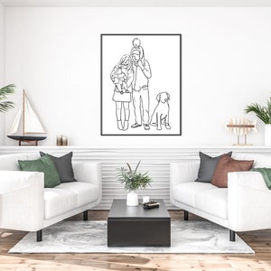 Family Line Art, Minimalist Illustration, Family Portrait, Printable ...