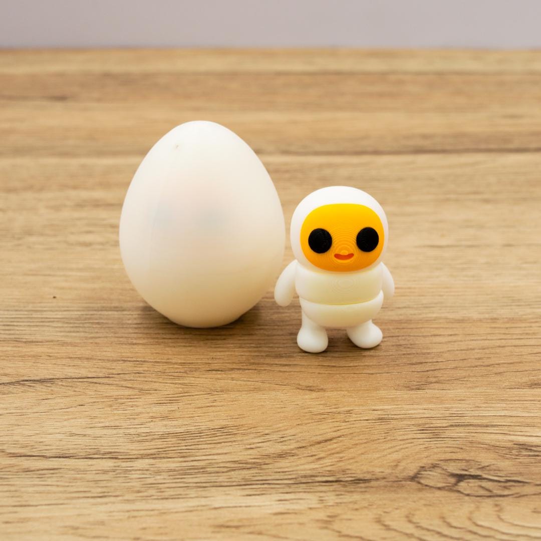 3D Printed Egg Fella | Articulated Fidget Toy With Shell - Etsy