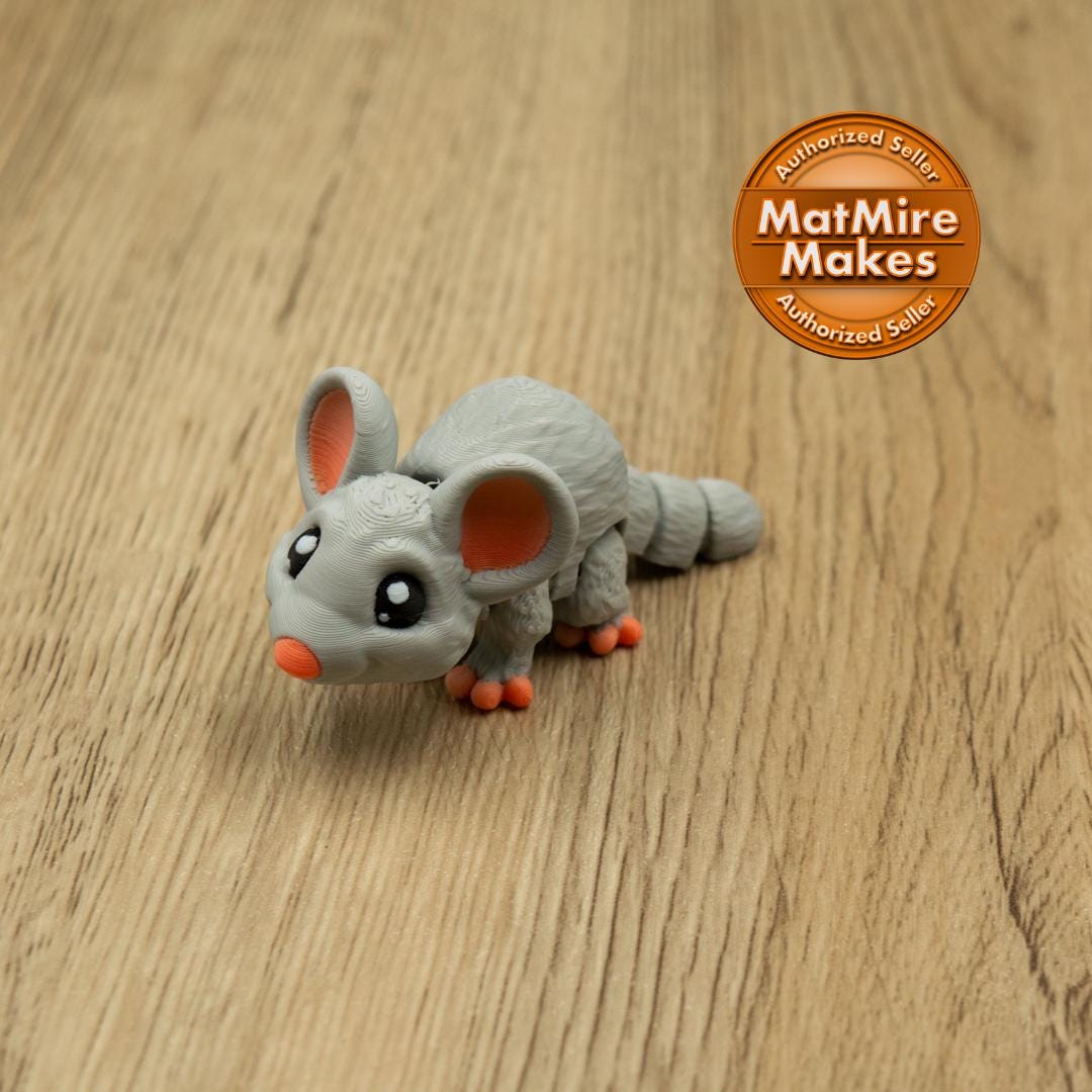 Tiny Grey Mouse | 3D Printed Articulated Model - Etsy