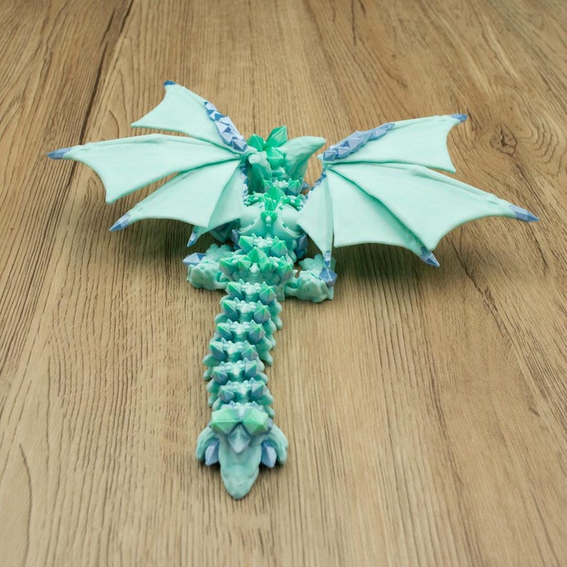 Baby Winged Wolf Ice Dragon | 3D Printed Fantasy Style Dragon - Etsy