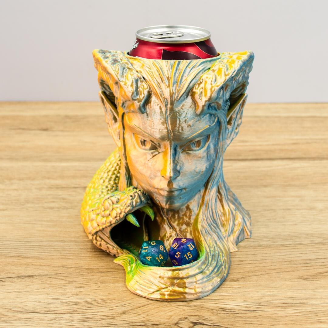 Infernal Gambit Can Holder & Dice Tower | 3D Printed Fiery RPG ...