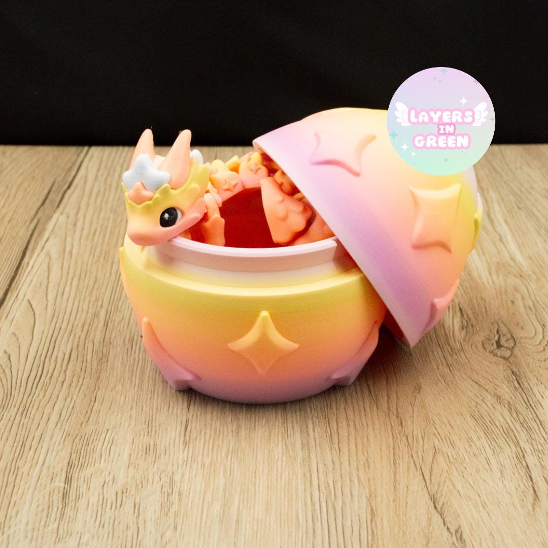 Atria Dragon and Starry Egg 3D Printed Flexible Model - Etsy