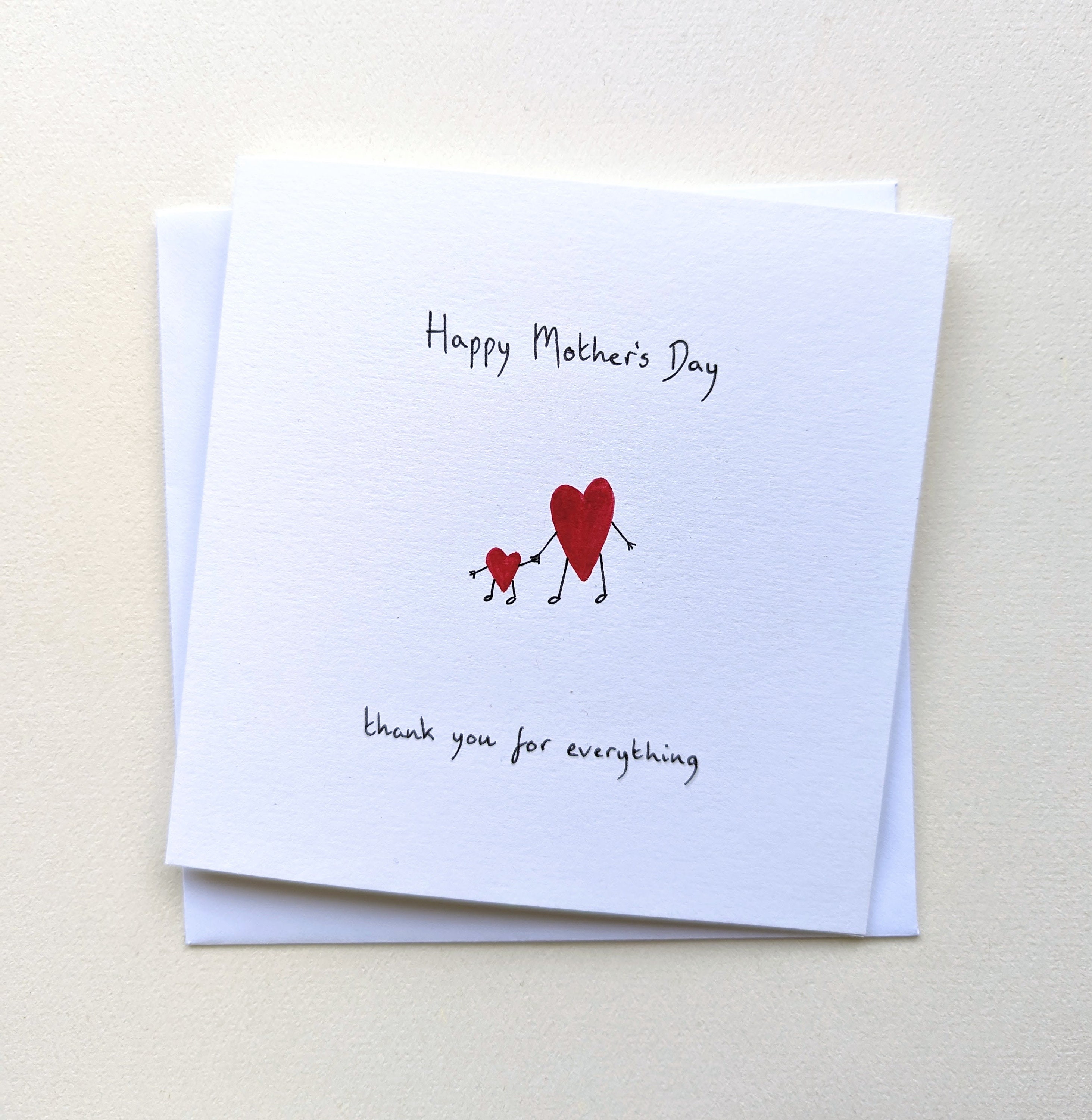 Personalised Hearts Mother's Day Card, Greeting of Your Choice, Two ...