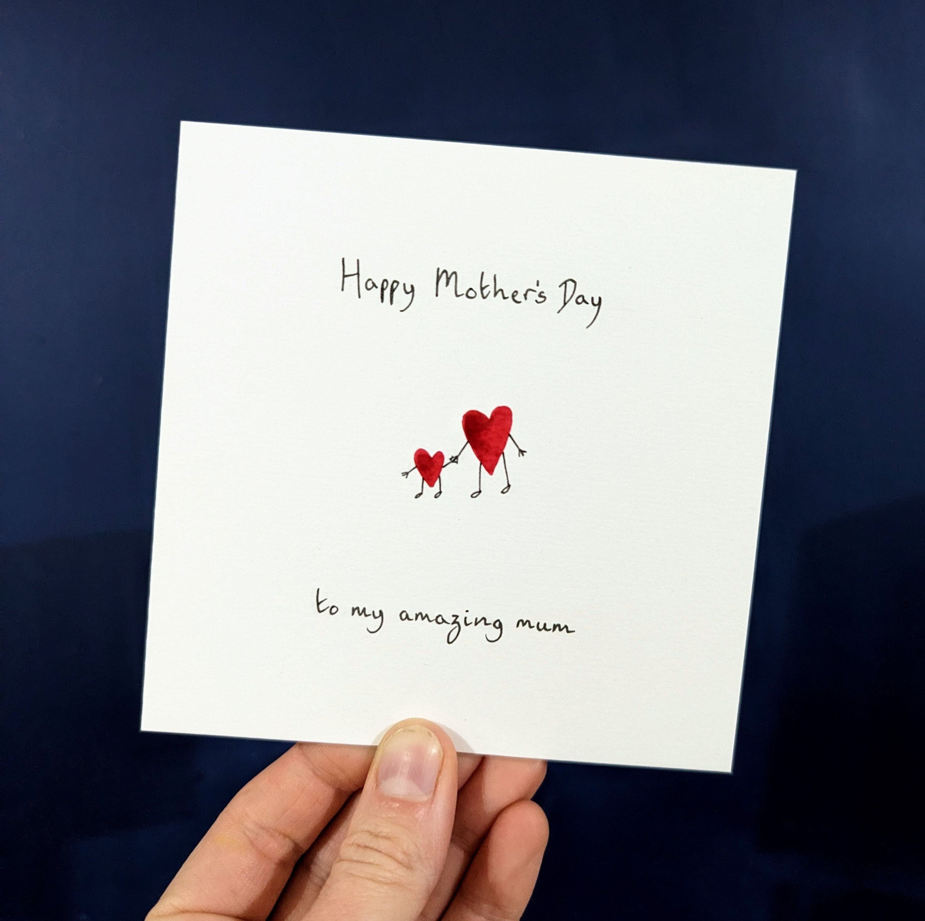 Personalised Hearts Mother's Day Card, Greeting of Your Choice, Two ...