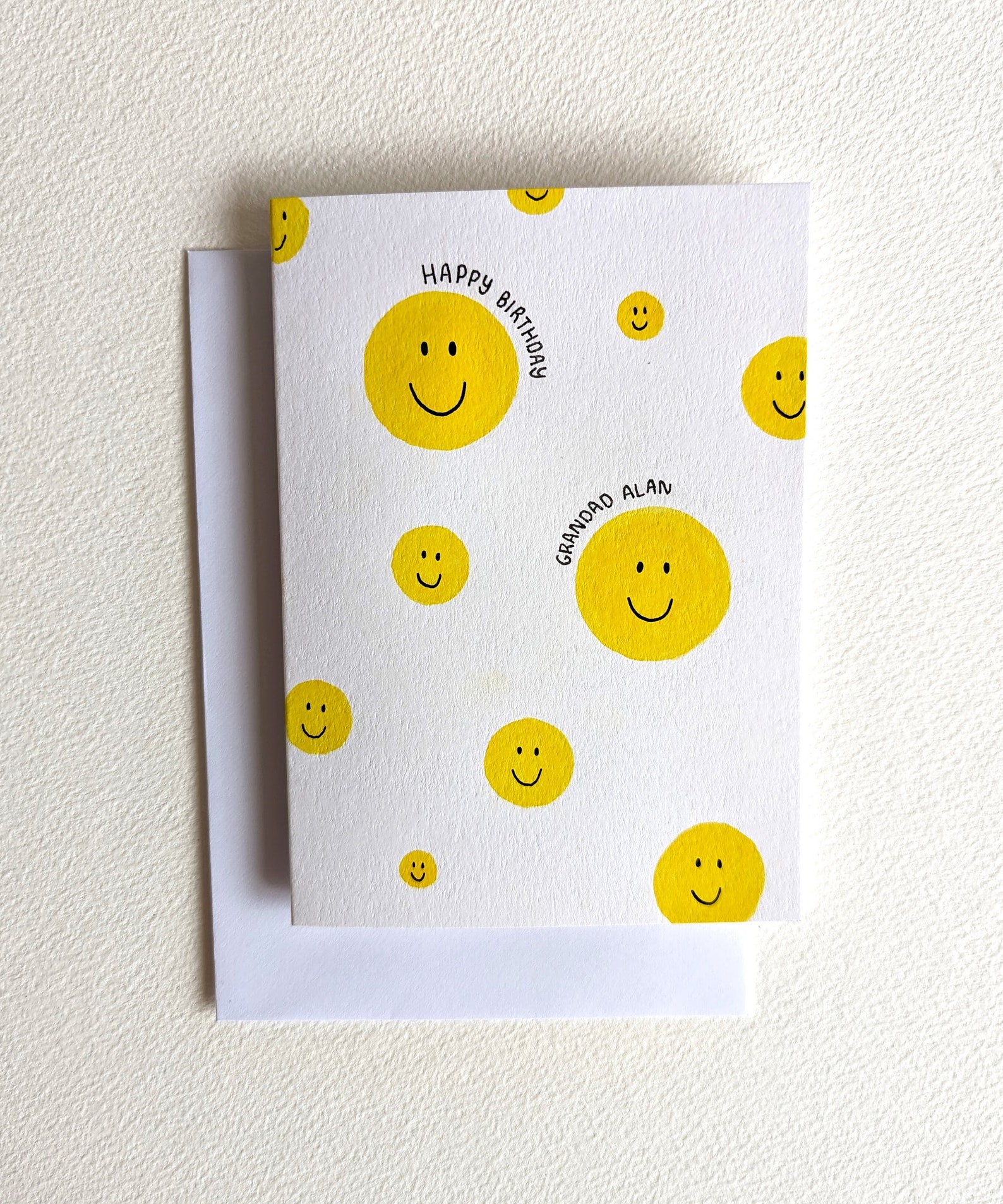 Personalised Smiley Faces Greetings Card, Hand Painted Birthday Card ...