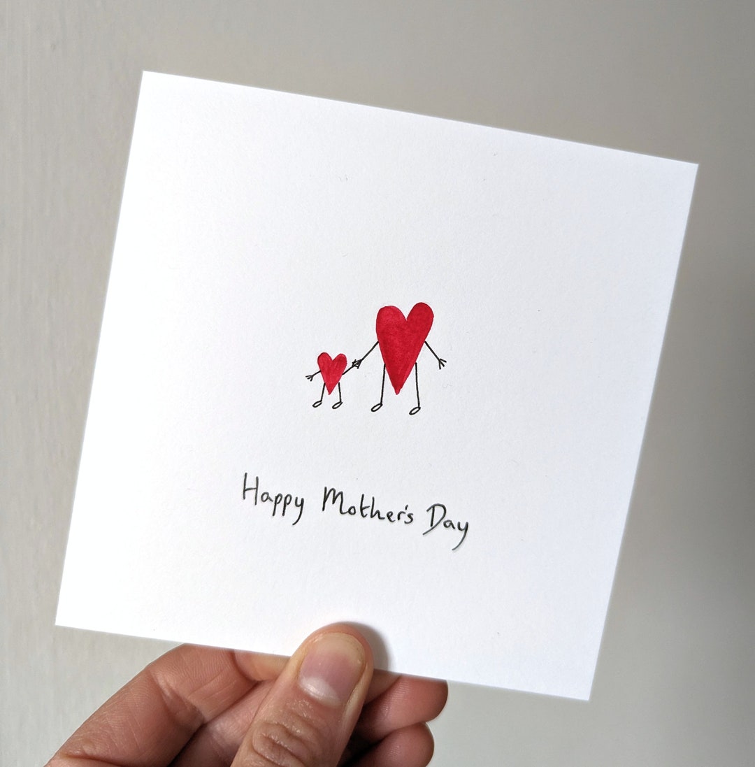 Personalised Hearts Mother's Day Card, Greeting of Your Choice, Two ...