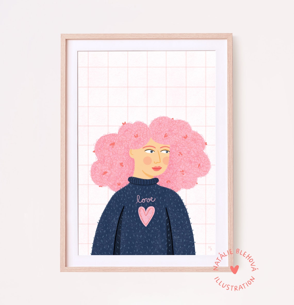 Cotton Candy Lady Art Print - Size A5 or A4 - Digital Illustration ...