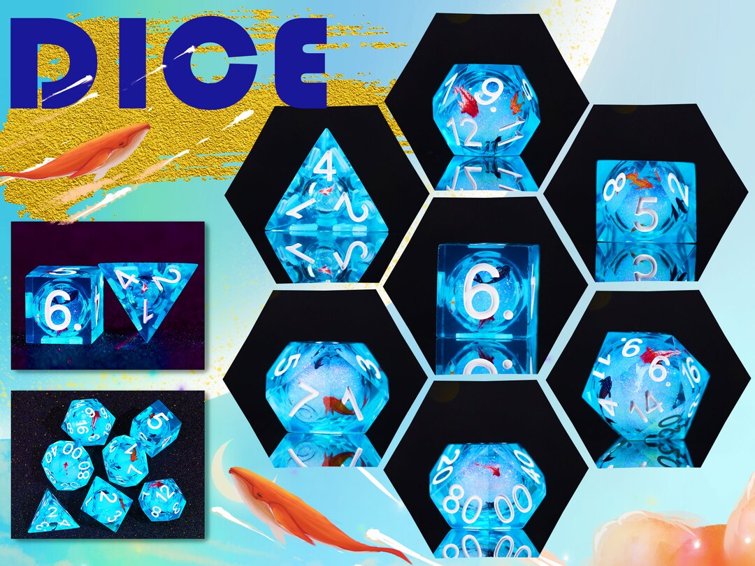 Koi Fish Liquid Core Dnd Dice Set for Role Playing Games - Etsy