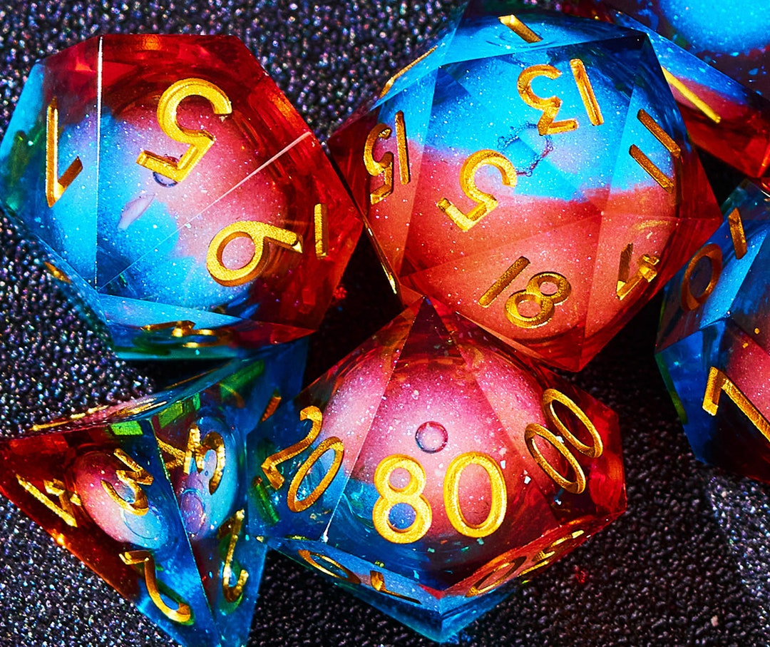 Colorful Dnd Dice Set , Liquid Core Dice Set for Role Playing Games ...