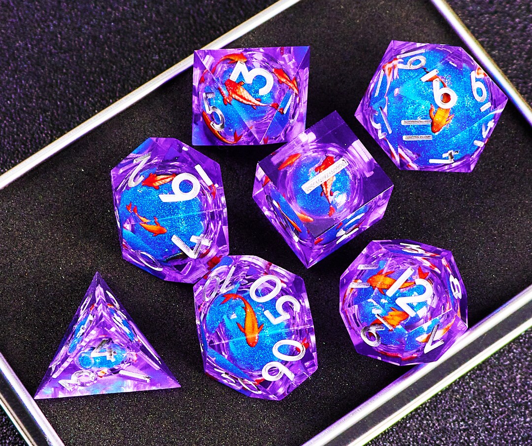 Koi Fish Dnd Dice Set Liquid Core for Dnd Gifts Galaxy D and - Etsy ...