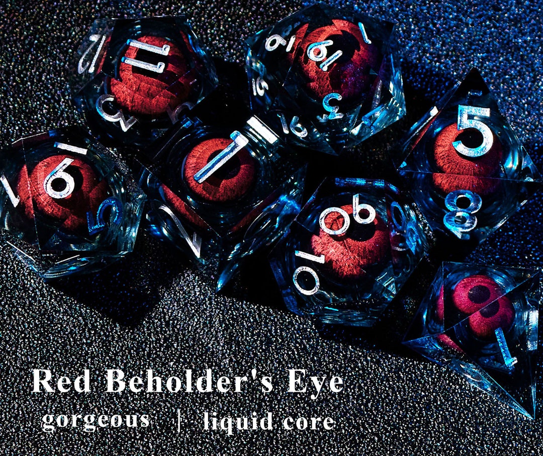 Red Beholder's Eye Liquid Core Dnd Dice Set Dragon Eye - Etsy