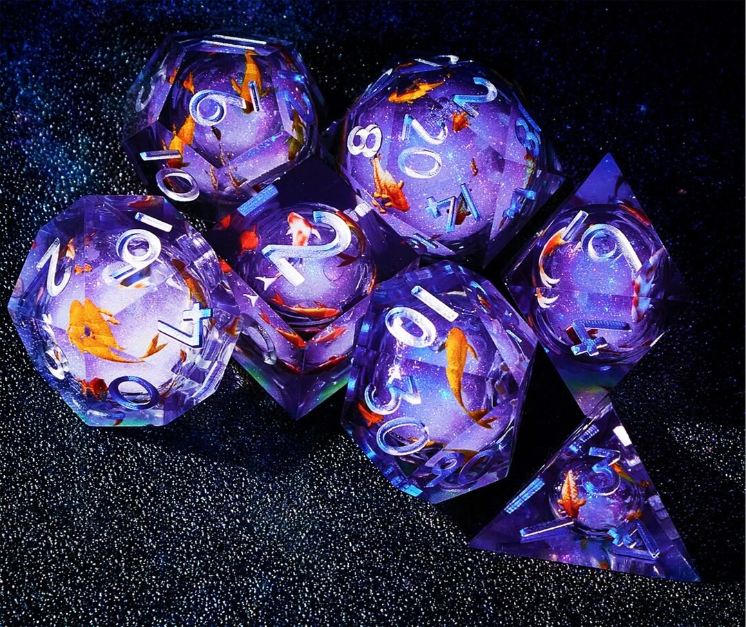 Koi Fish Liquid Core Dnd Dice Set Liquid Core Dice Set for - Etsy