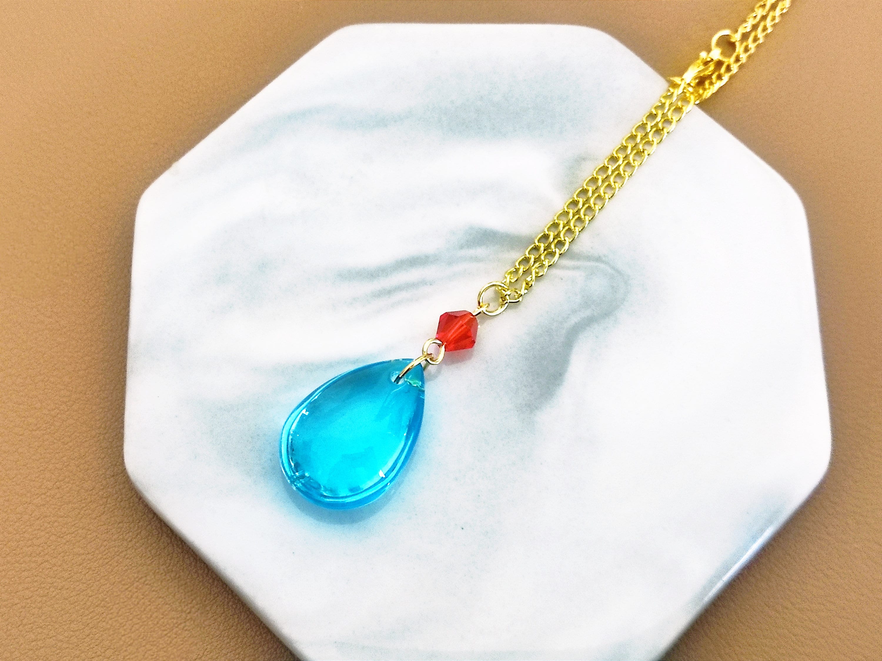 Blue Crystal Drop Pendant Necklace Inspired by Howl's Moving Castle ...