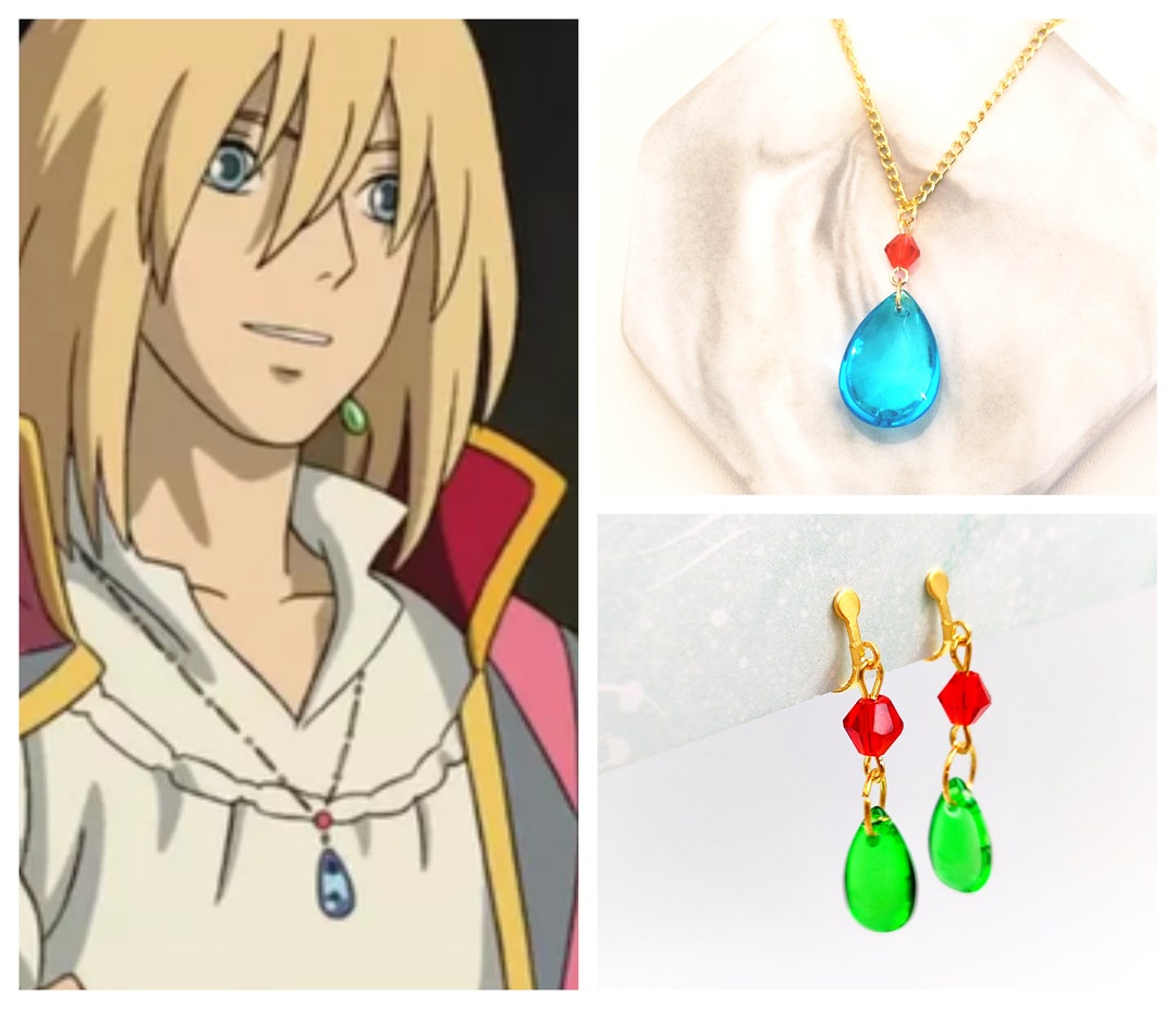 Blue Crystal Drop Pendant Necklace Inspired by Howl's Moving Castle ...