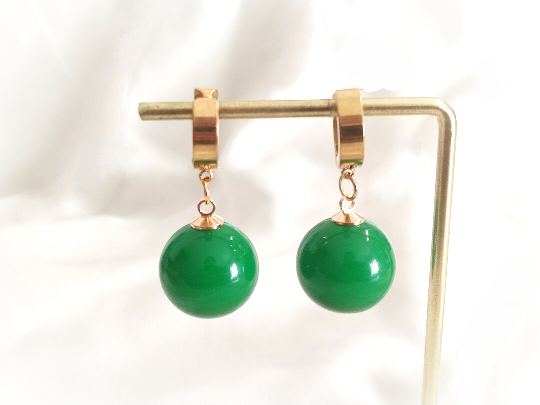 Potara Earrings Dark Green Clip-on Earrings Without Piercing - Etsy