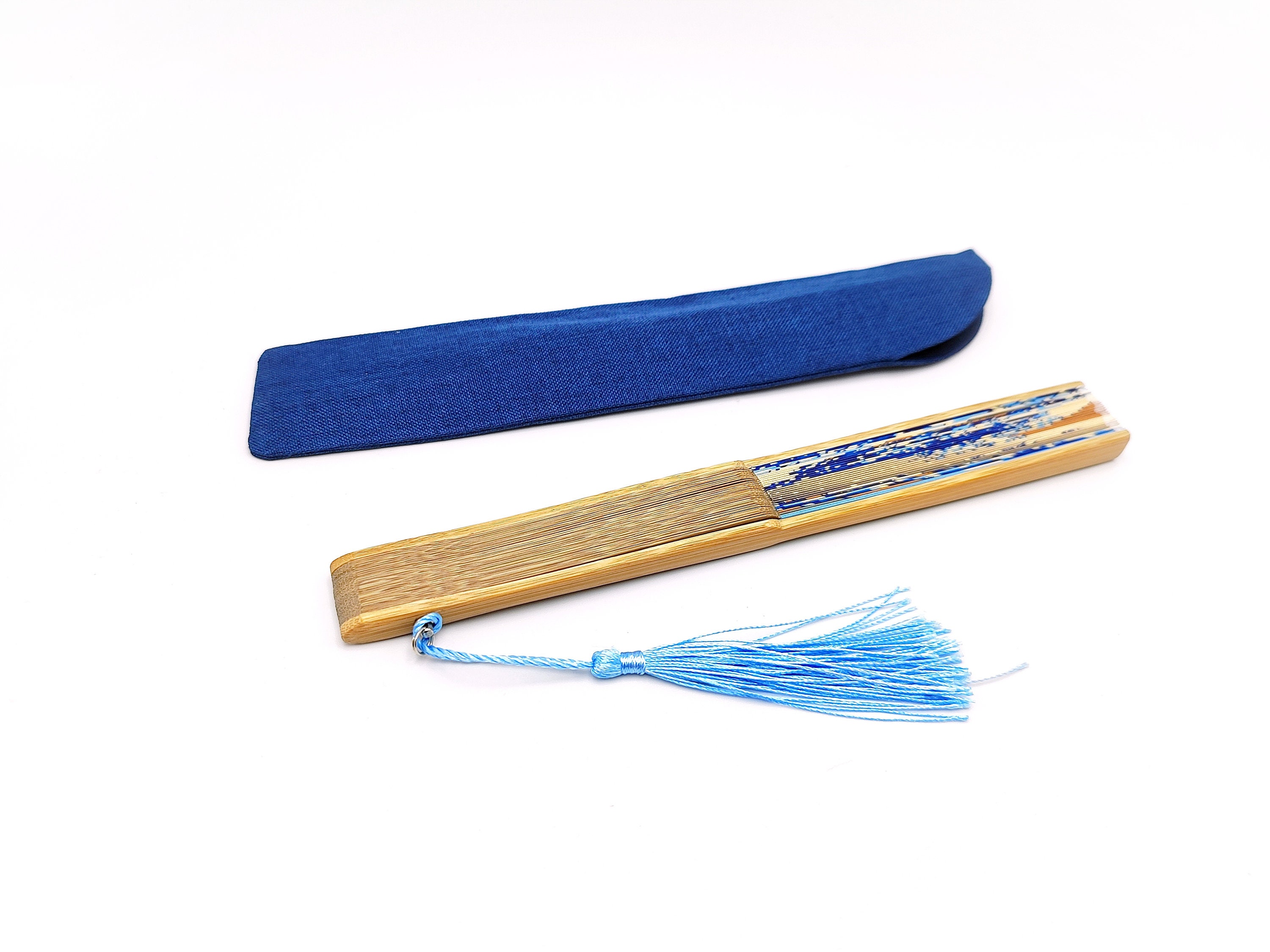 Bamboo and Fabric Folding Fan Pattern the Great Wave off - Etsy Canada