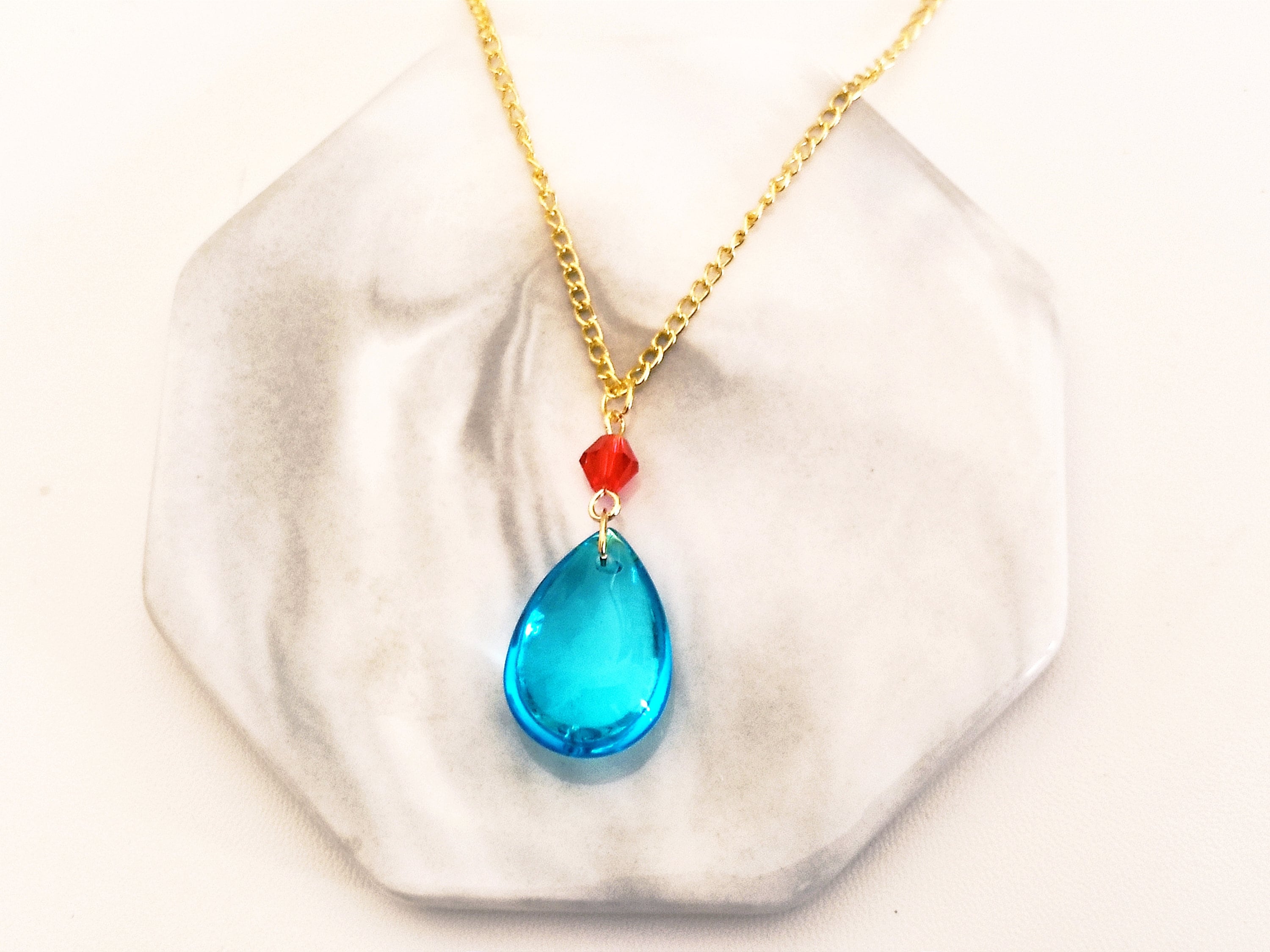 Blue Crystal Drop Pendant Necklace Inspired by Howl's Moving Castle ...