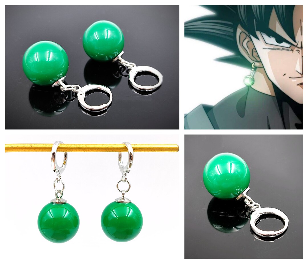 Potara Ear Hoops Dark Green Earrings Inspired by Dragon Ball - Etsy