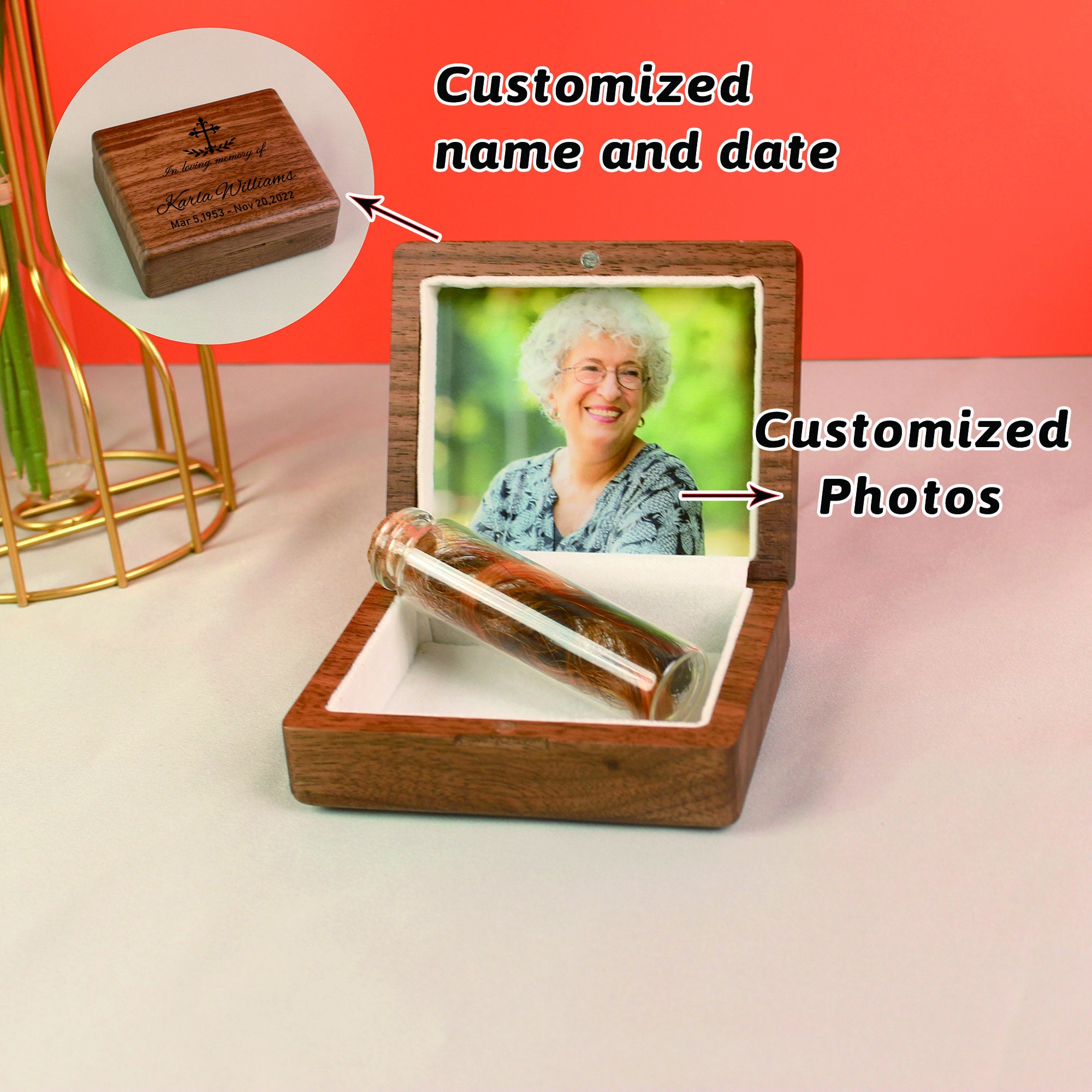 Personalized Walnut Memorial Box: Keepsake for Hair, Ashes - Etsy