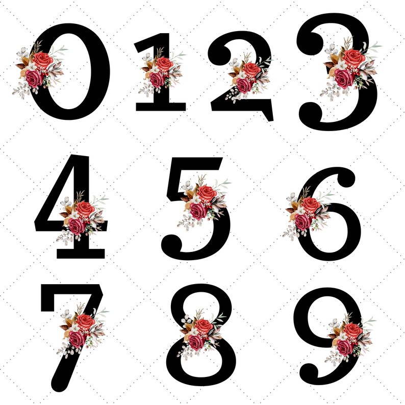 Watercolor Floral Alphabet PNG: Autumn Rose Monogram (digital Download ...