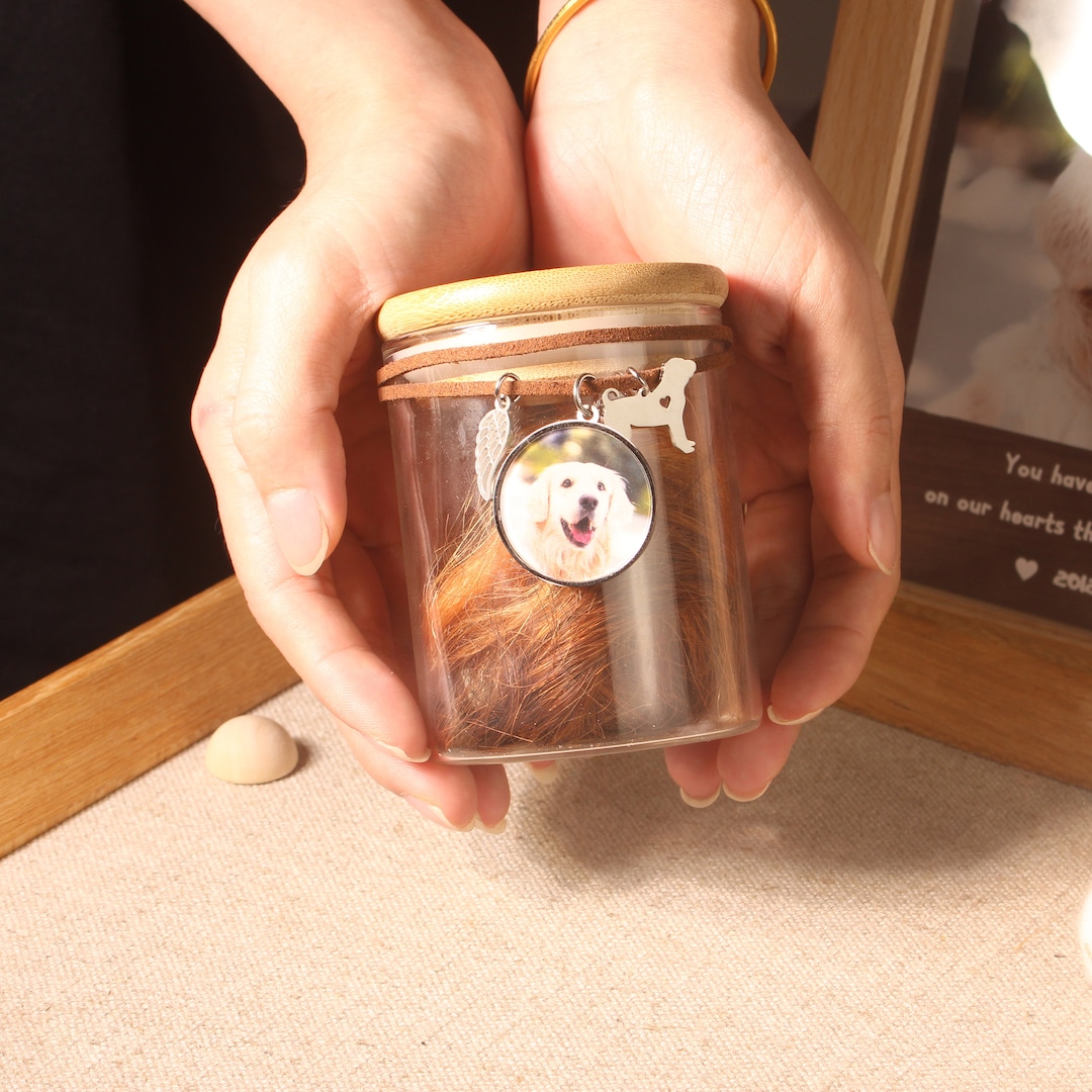 Personalized Pet Fur Memorial Vial: Dog Cat Hair Keepsake With Photo - Etsy