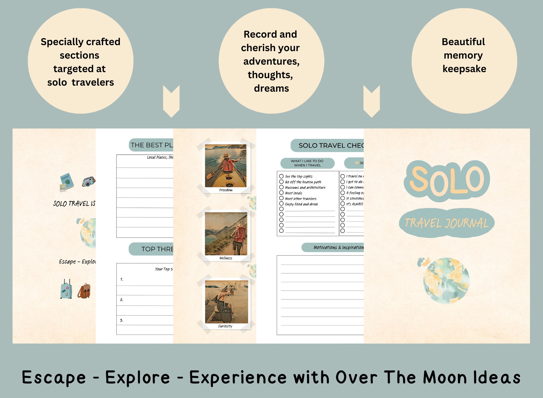 Travel Journal Printable, Solo Female Travel Journal Digital, Capture ...