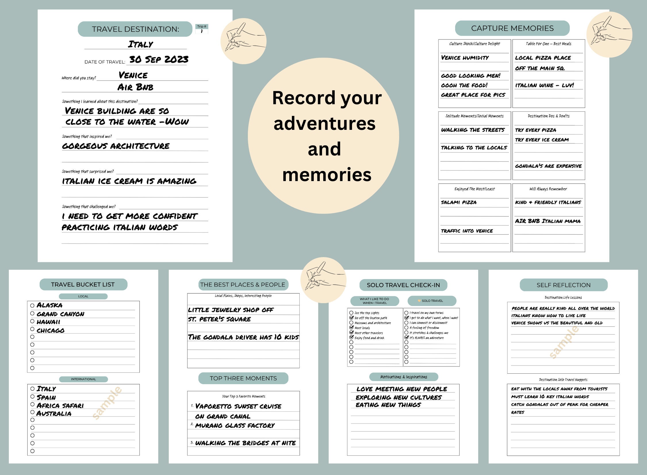 Travel Journal Printable, Solo Female Travel Journal Digital, Capture ...