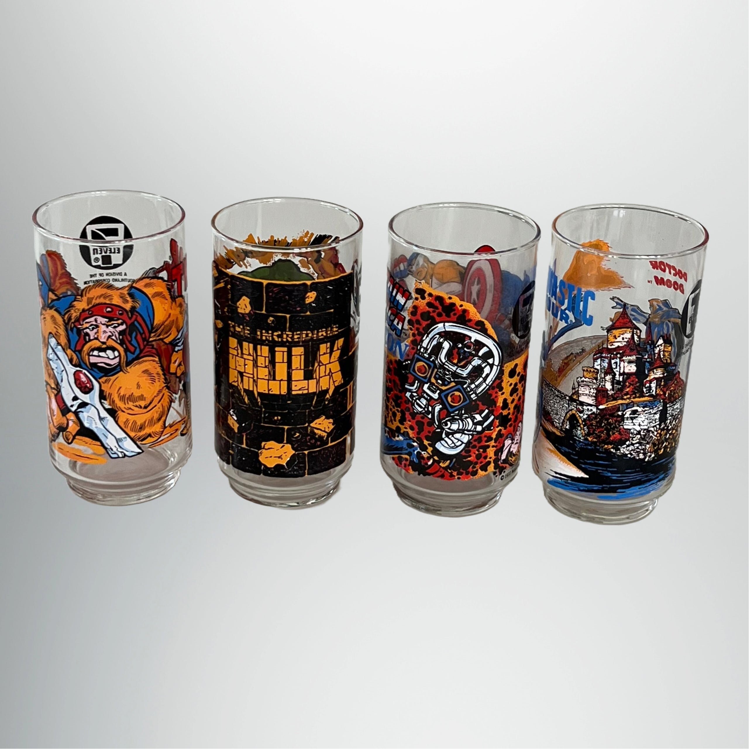 Vintage 1977 Marvel Collectible 7-eleven Glass Set 4 Glasses Hulk ...