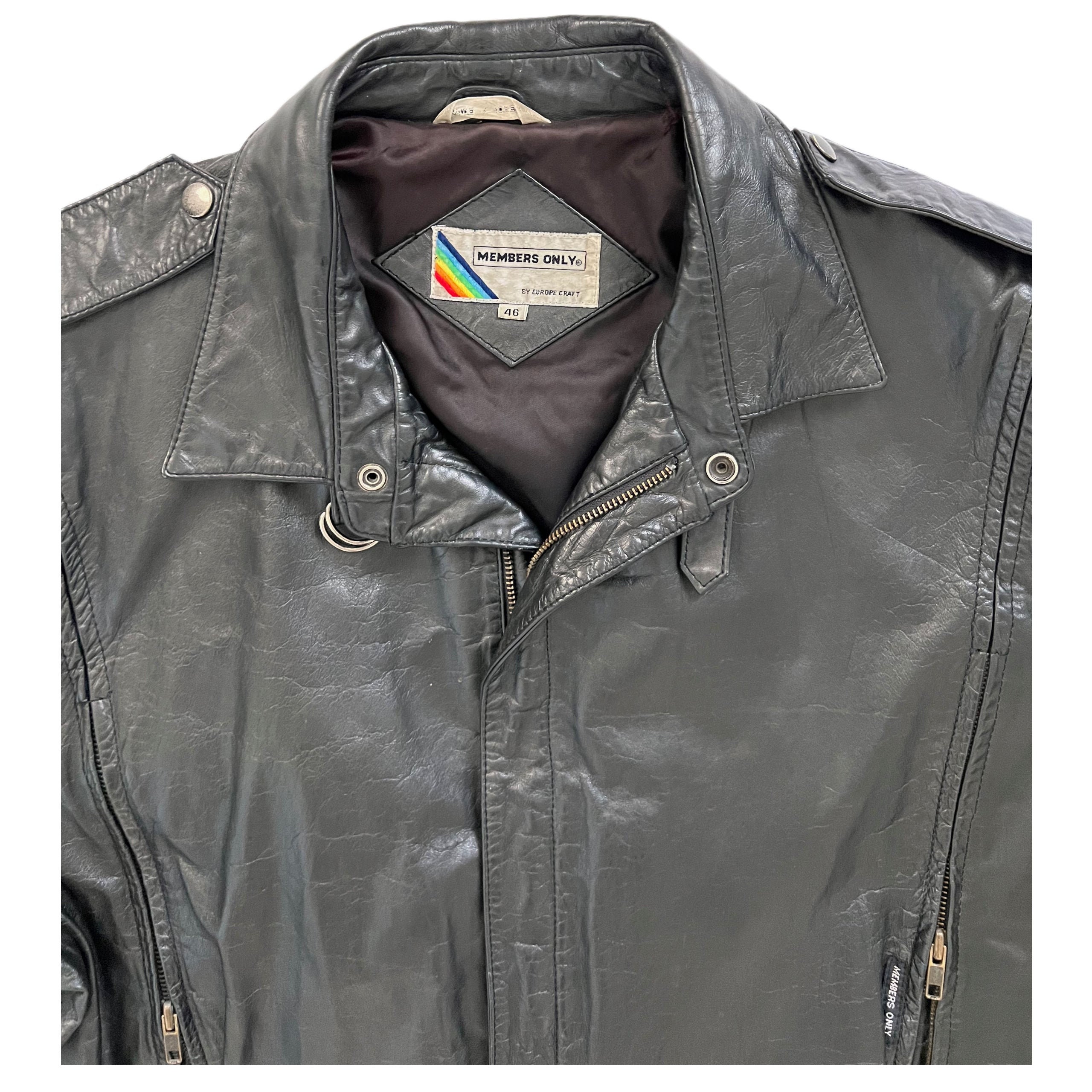 Vintage 80s Members Only Black Leather Jacket. - Etsy
