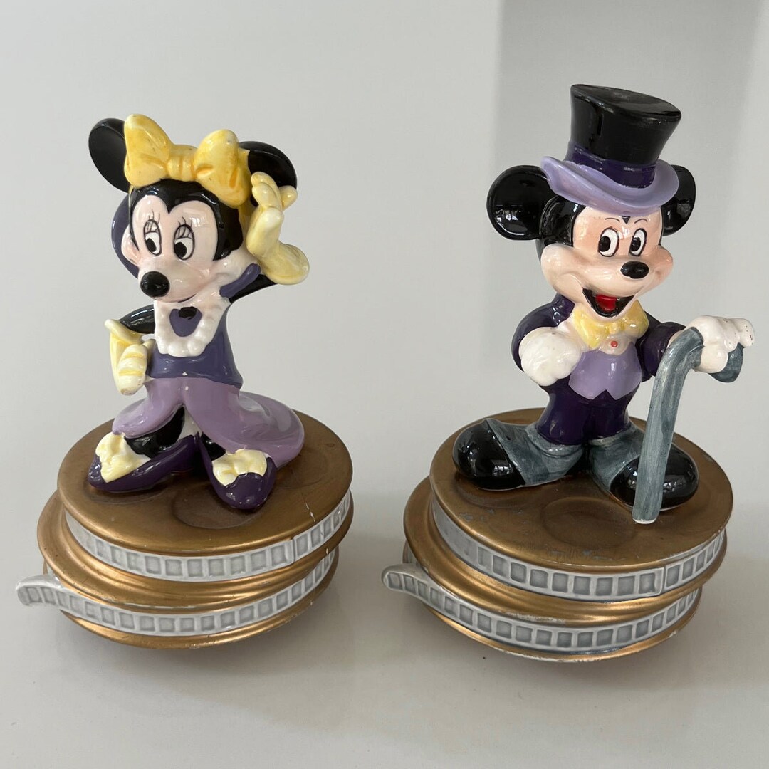 VTG Disney Mickey and Minnie Music Figurine Set - Etsy