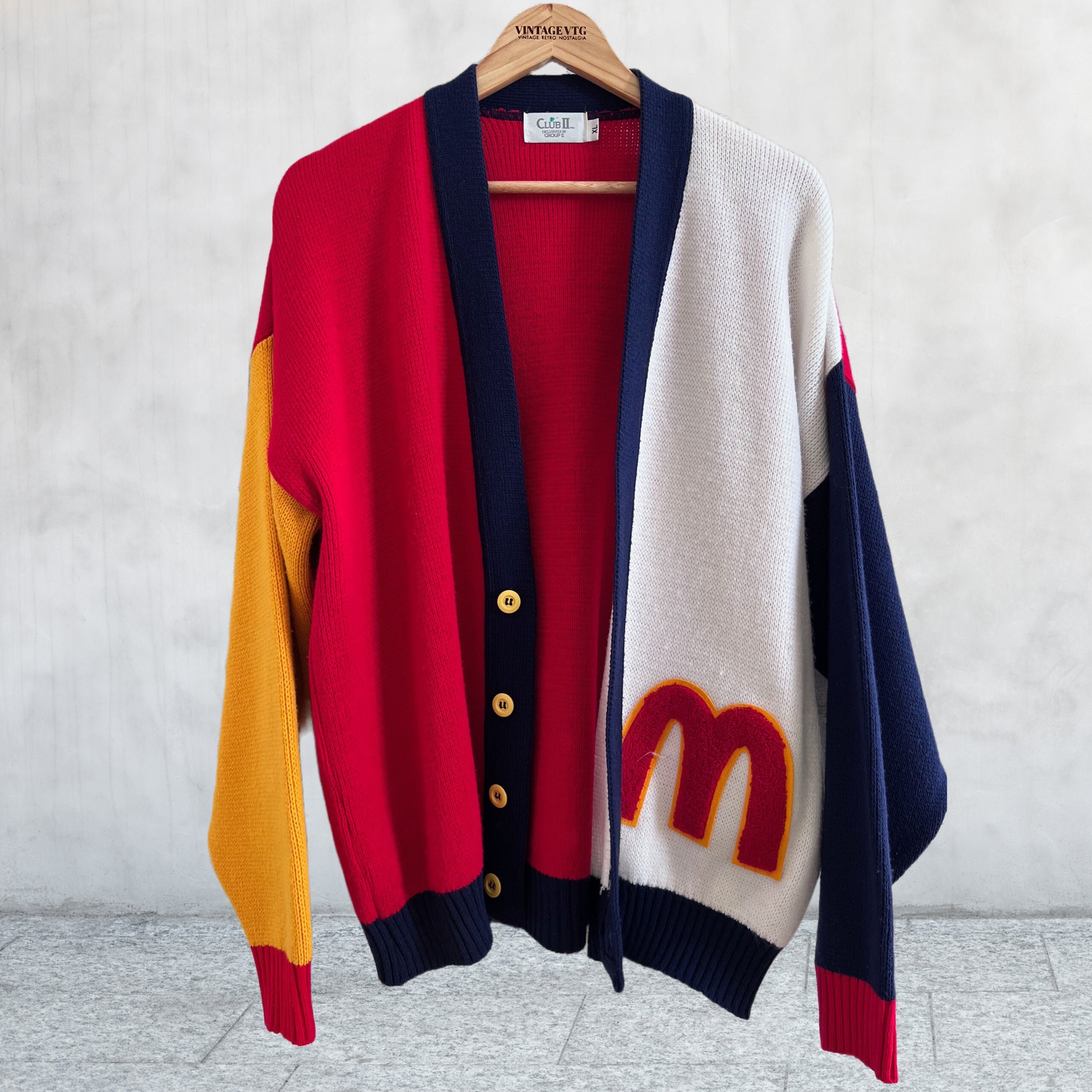 Rare 80s Vintage Mcdonalds Cardigan Sweater. XL - Etsy