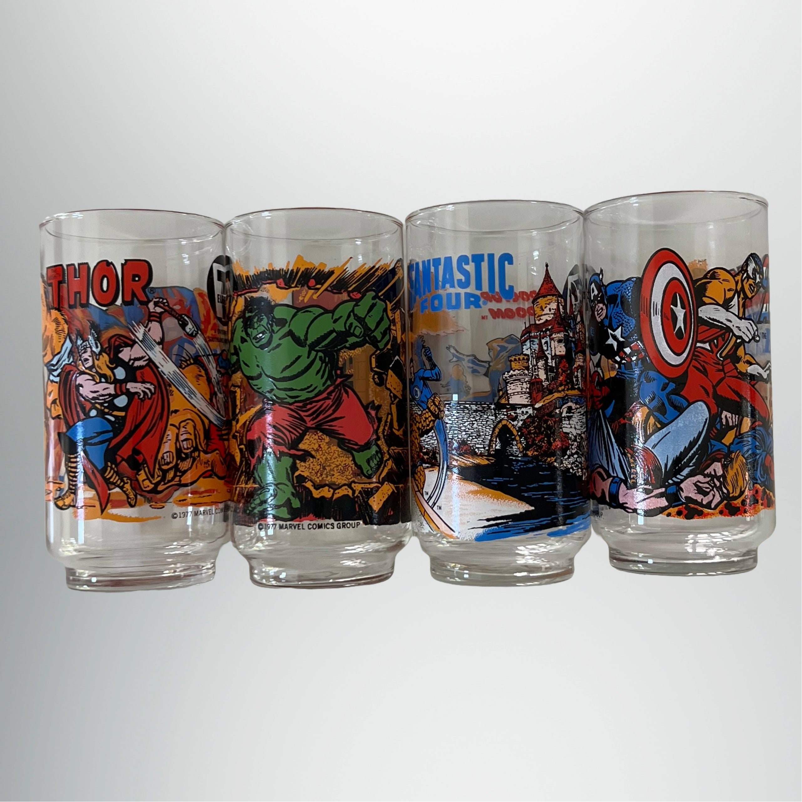 Vintage 1977 Marvel Collectible 7-eleven Glass Set 4 Glasses Hulk ...