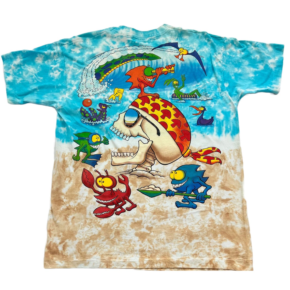 Rare Vintage 1992 Joey Mars Liquid Blue Tie Dye Multi Color Shirt Size ...