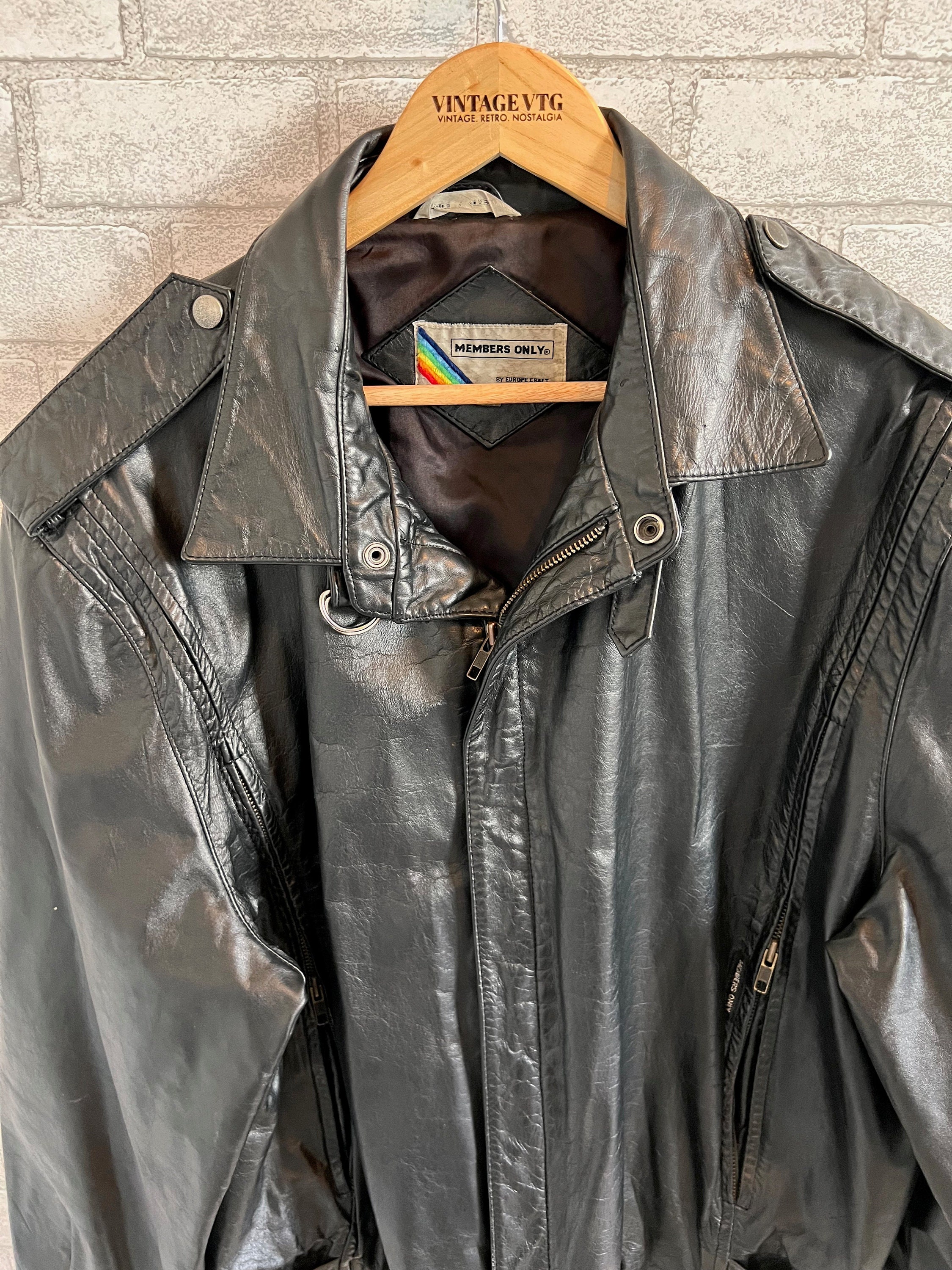 Vintage 80s Members Only Black Leather Jacket. - Etsy