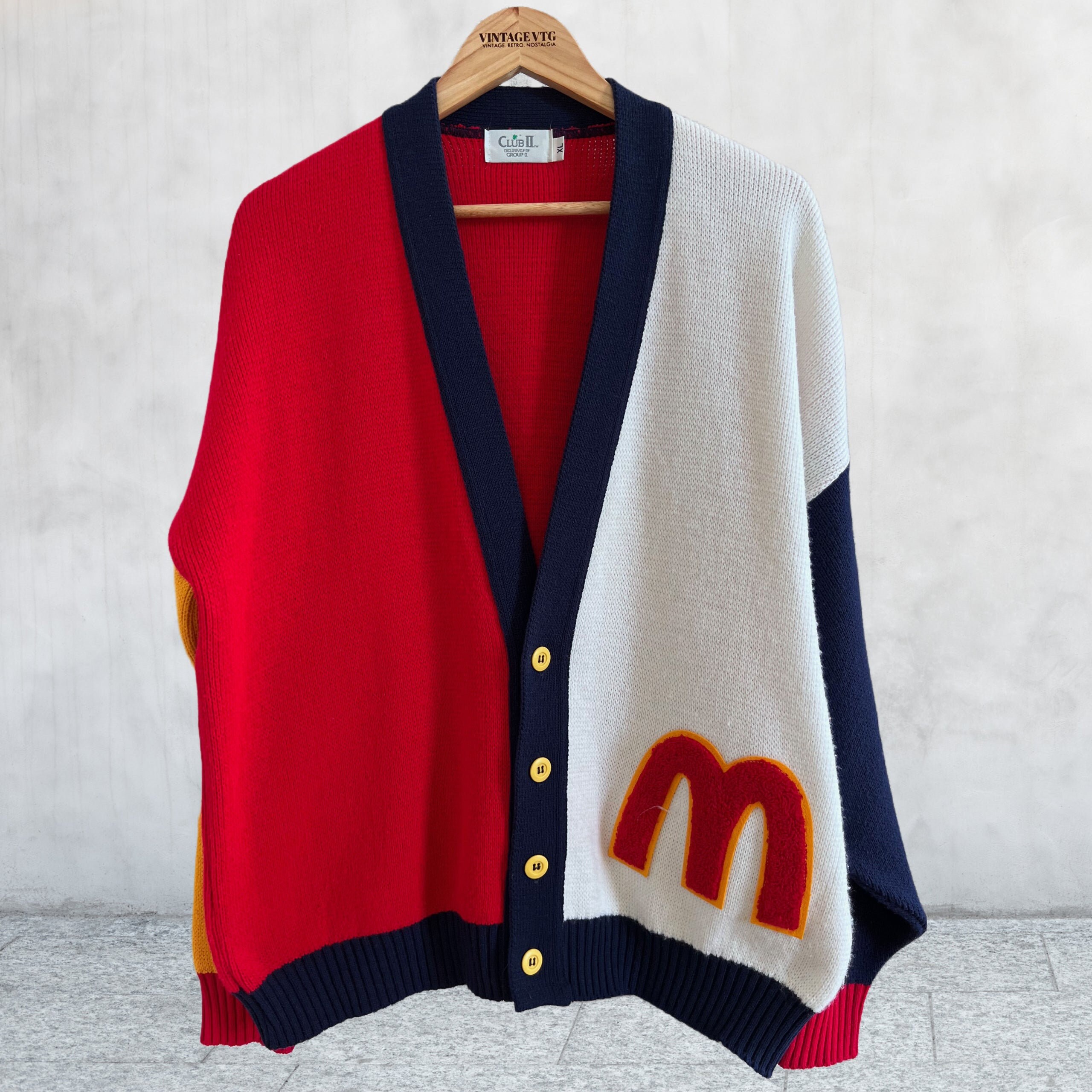 Rare 80s Vintage Mcdonalds Cardigan Sweater. XL - Etsy