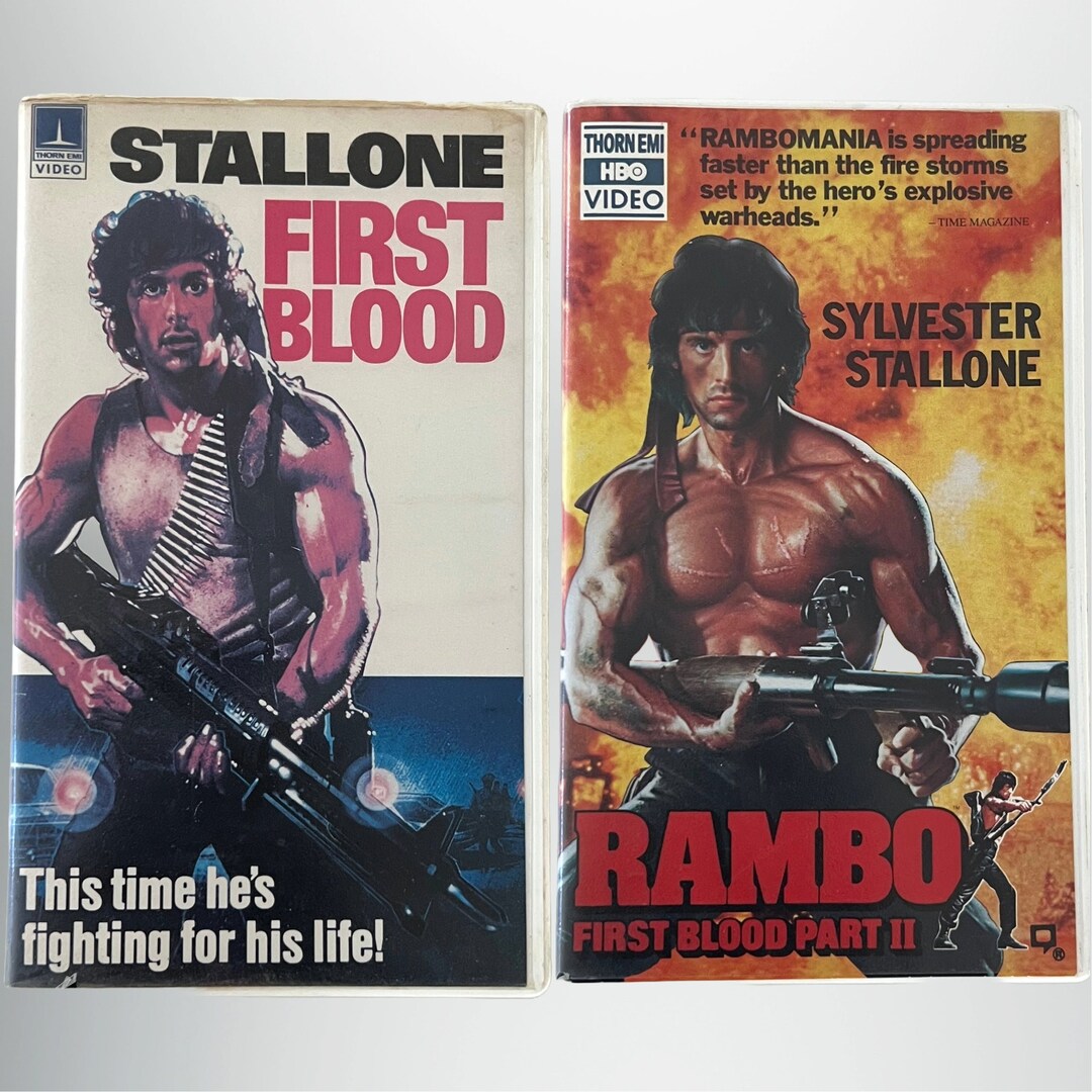 VTG 1982 Original First Release EMI Rambo First Blood and Rambo 2 First ...