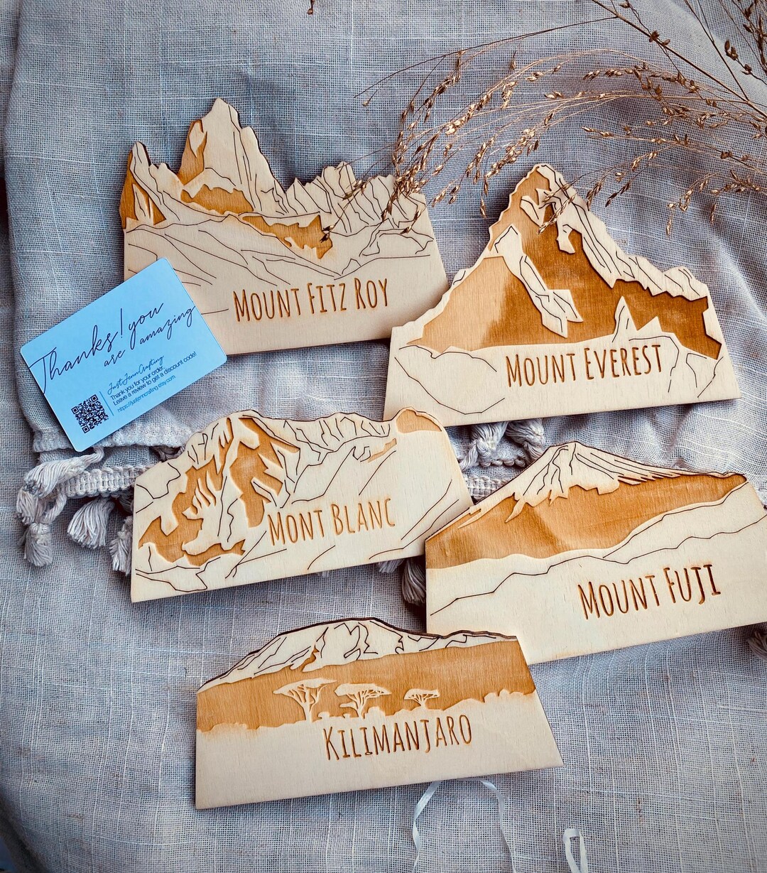 SET #2 - PRE-MADE Mountain Themed Table Name - Everest Fuji Kilimanjaro ...