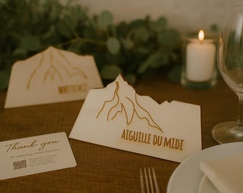 PRE-MADE - SET #1 Mountain Themed Table Name. Set of 4 Mountain Lover ...