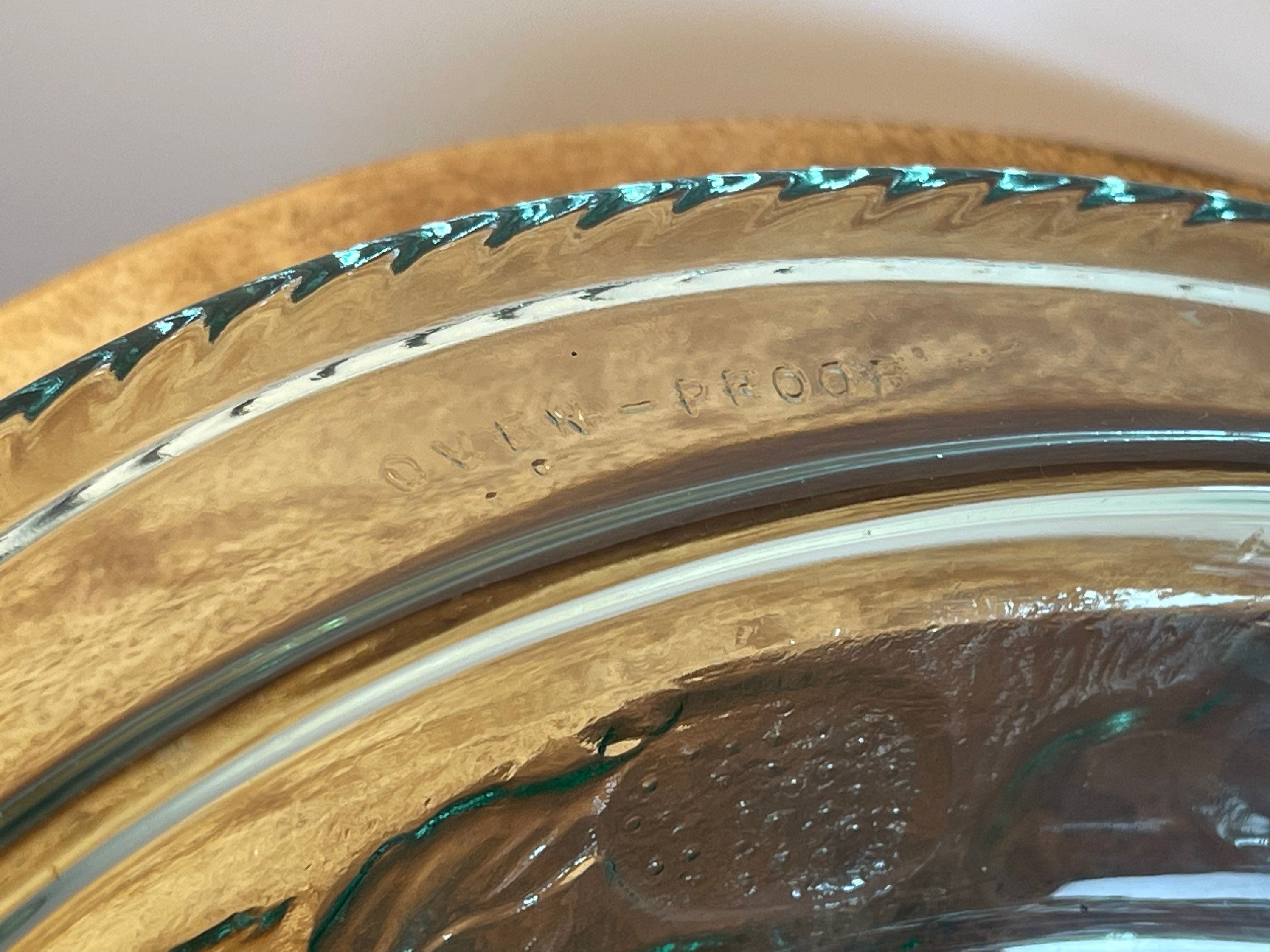 Vintage Libbey Orchard Fruit Green Pie Dish - Etsy