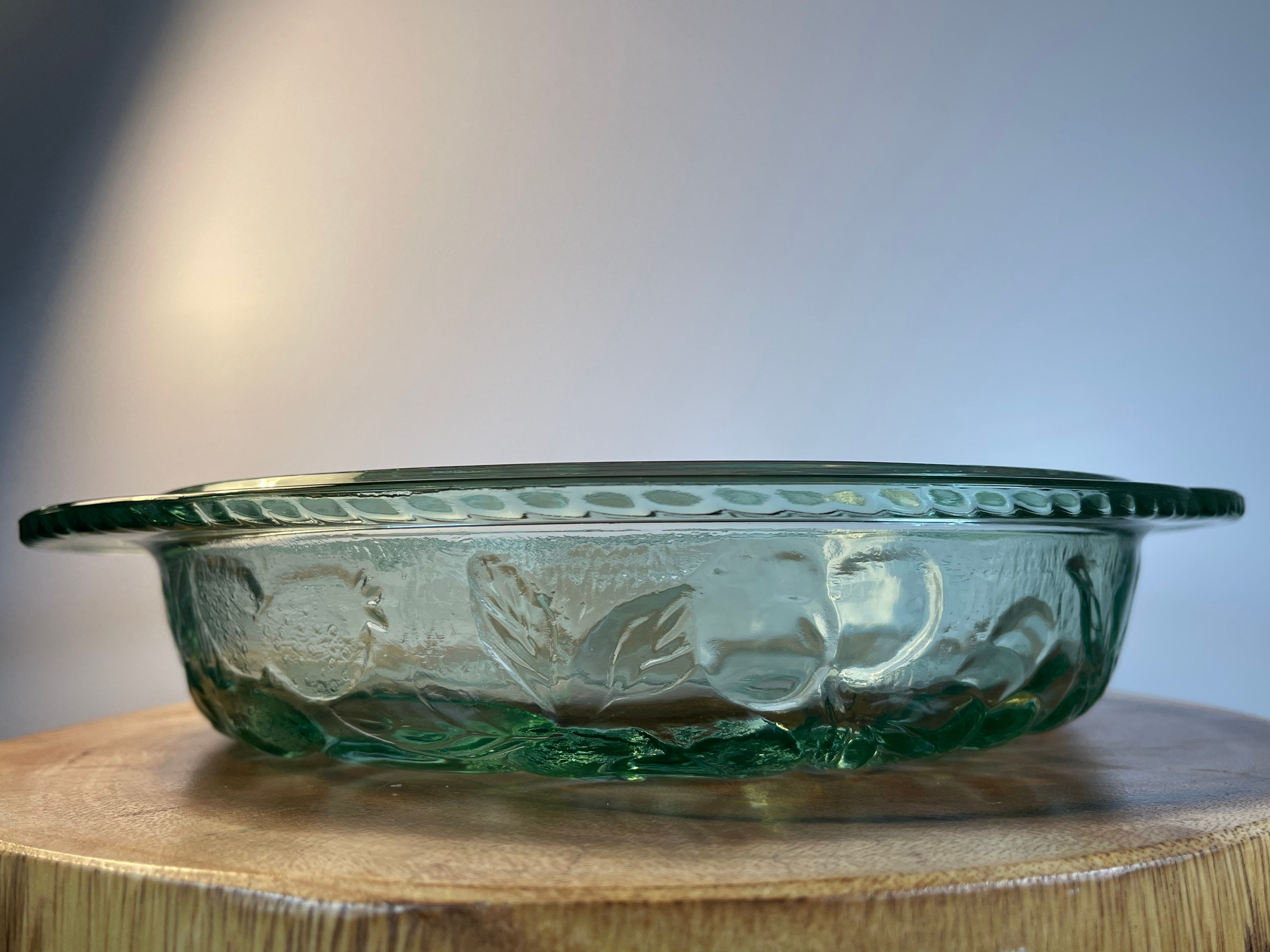 Vintage Libbey Orchard Fruit Green Pie Dish - Etsy