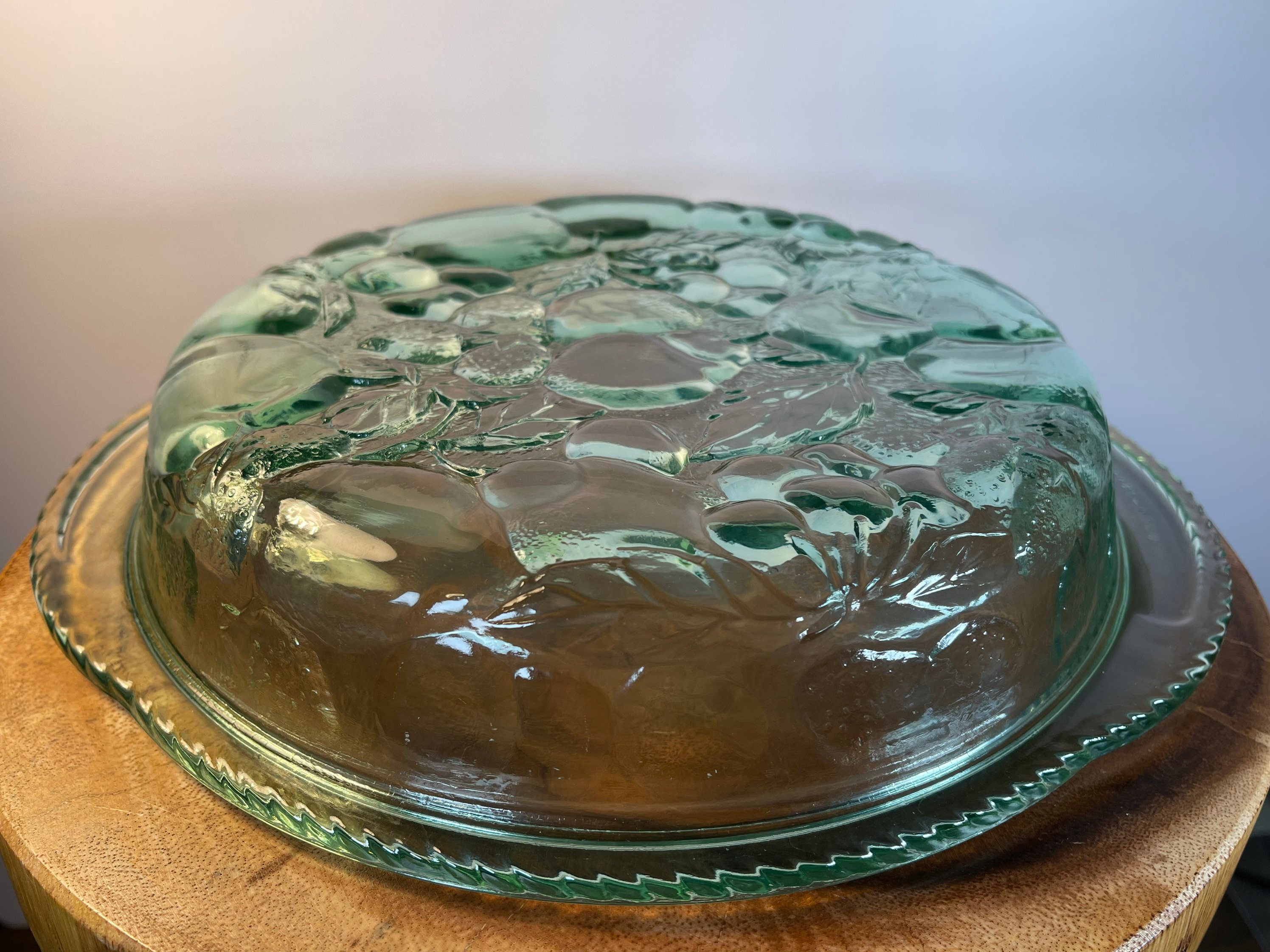 Vintage Libbey Orchard Fruit Green Pie Dish - Etsy